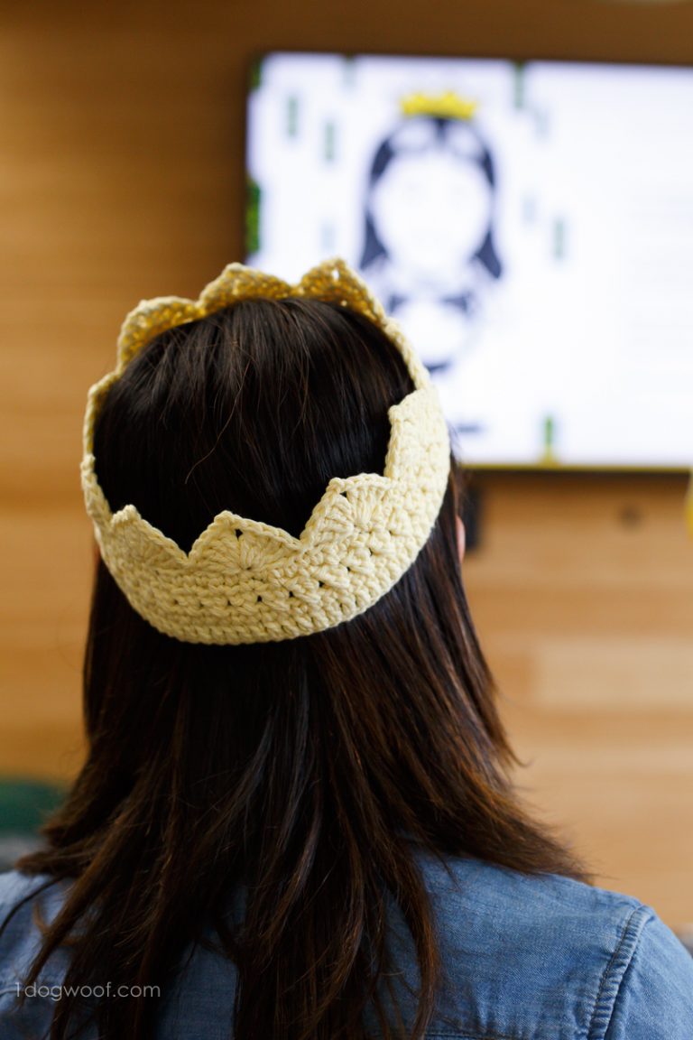 Queen Bee Adult Crochet Crown - One Dog Woof