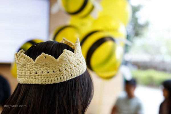 Queen Bee Adult Crochet Crown - One Dog Woof