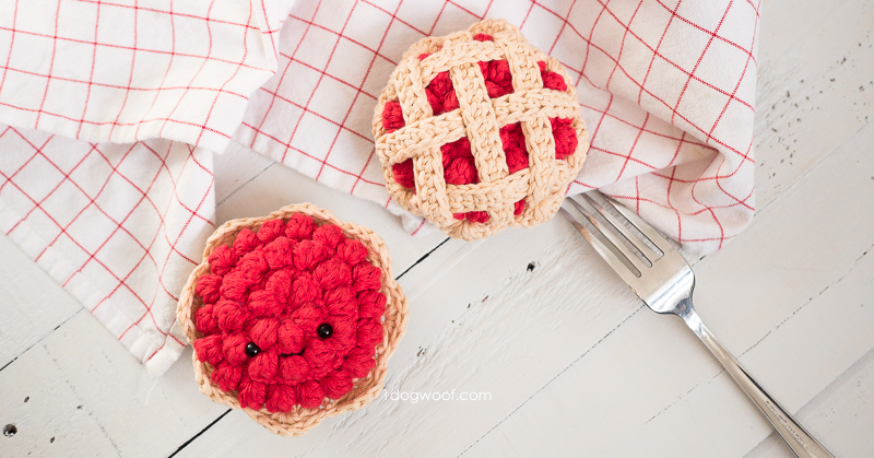 Crochet a Cherry Pie for Play Food or Amigurumi - One Dog Woof